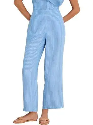 NIC+ZOE Fairfield Gauze Wide Leg Pants - Blue Multi