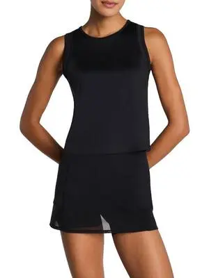 Spanx Spnax® Crewneck Mesh Inset Cropped Tank - Very Black