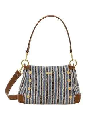 HAMMITT Medium Bryant Shoulder Bag With Stud Embellishments - Cabana Blue/brushed Gold