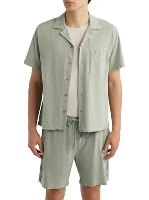 ALEX CRANE Caza Featherweight Organic Cotton Camp Shirt - Riverstone