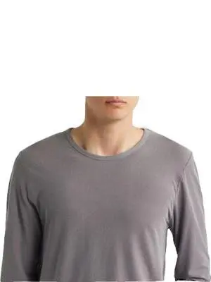 ALEX CRANE Long Sleeve Organic Cotton Crewneck T-shirt - Silver