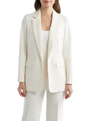Anne Klein Tailored Open Front Blazer - White Dove