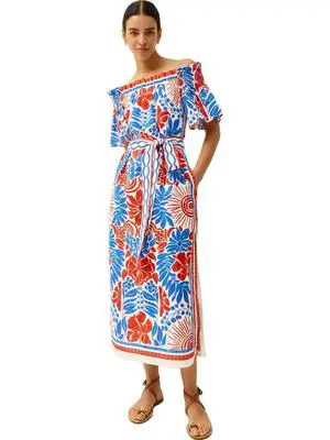 MARIE OLIVER Lola Off-the-shoulder Midi Dress - Largo