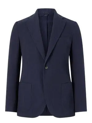 DE PETRILLO Cotton-seersucker Suit Jacket - Blue