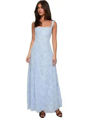 Princess Polly Celena Floral Burnout Maxi Dress - Lilac Burnout |  Editorialist
