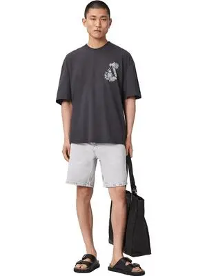 ALLSAINTS Lenny Loose Fit Denim Shorts - Grey