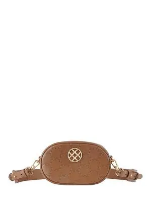 ORANGE CUBE Quilted Impressions Leather Crossbody Bag - Brown