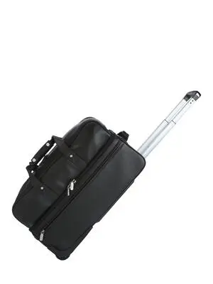 ROYCE NEW YORK Executive Rolling Duffel Bag - Black