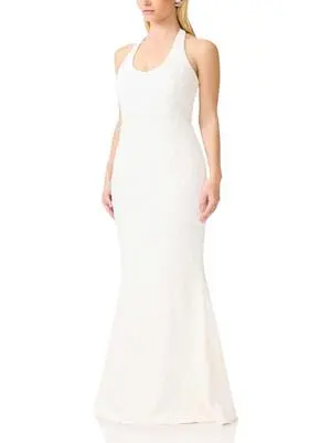 ELLIATT Alexandra Halter Neck Gown - White