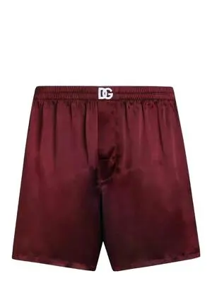 Dolce & Gabbana Silk Satin Boxer Shorts - Red