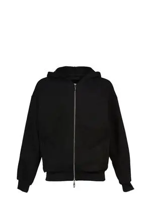 JUN/NAKAYAMA Logo Embroidered Zip-up Hoodie - Black
