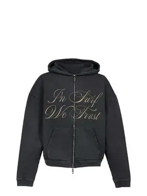JUN/NAKAYAMA Graphic Print Zip-up Hoodie - Black