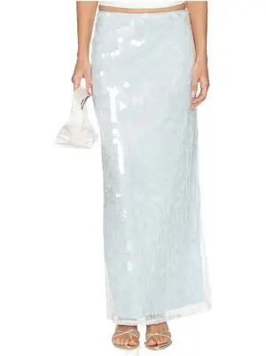 Superdown Maxi Sequined Skirt - Ice Blue
