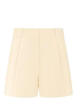 BLAZÉ MILANO High Rise Pleated Wide Leg Shorts - Butter