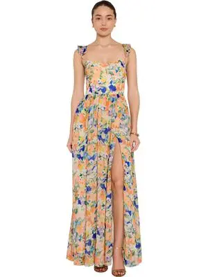 Amanda Uprichard Amanda Uprichard Terrassa Maxi Dress Orange Multi