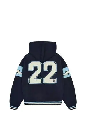 BROKEN PLANET Varsity Zip-up Hoodie - Blue