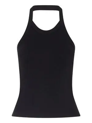 FLORE FLORE Angie Organic Cotton-jersey Halterneck Tank - Black