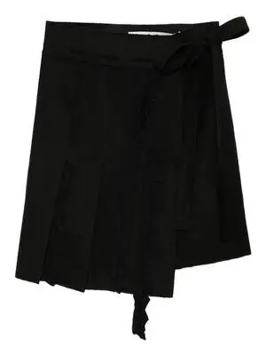 OPEN YY Pleated Wrapped Mini Skirt - Black