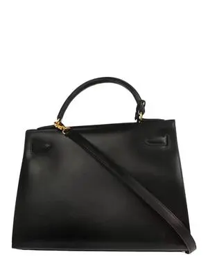 Hermès 1996 Sellier Kelly 32 Two-way Leather Handbag - Black