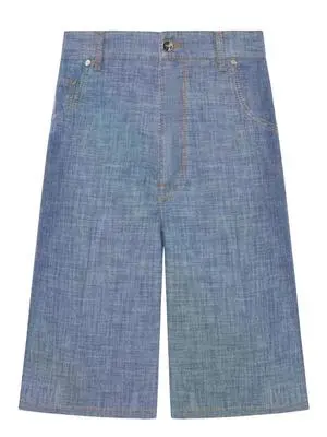 Fendi Contrast Stitch Bermuda Shorts - Blue