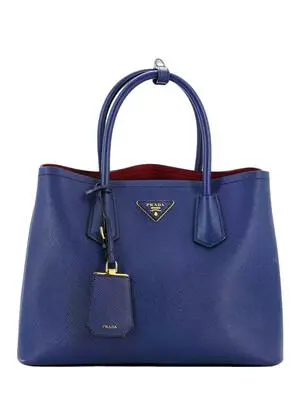 Prada Saffiano Leather Medium Tote Bag - Blue