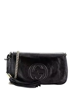 Gucci Soho Chain Patent Medium Crossbody Bag - Black