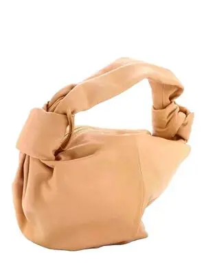 Bottega Veneta Double Knot Leather Mini Hobo Bag - Neutrals