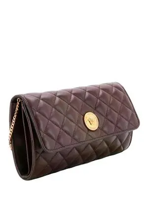 Versace Quilted Leather Crossbody Bag - Brown