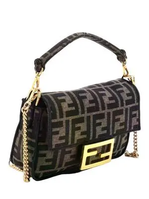 FENDI Fendi Zucca Canvas Mini Baguette Bag