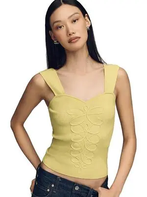 Maeve Icon Sweetheart Knit Tank Top - Chartreuse