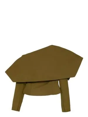 A.W.A.K.E. Mode Khaki Asymmetrical Collar Top - Green