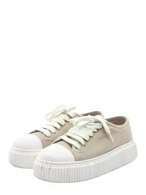 Miu Miu Platform Canvas Sneakers - Neutrals