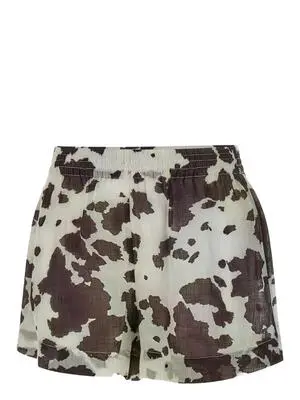 MC2 SAINT BARTH Meave Animal Print Shorts - Neutrals