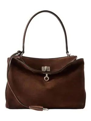 Balenciaga Balenciaga Rodeo Small Suede Tote Brown