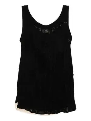 Y’s Cable Knit Tank Top - Black