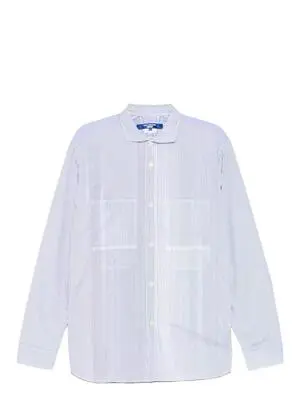 Junya Watanabe Vertical-stripe Patch-pocket Shirt - Blue