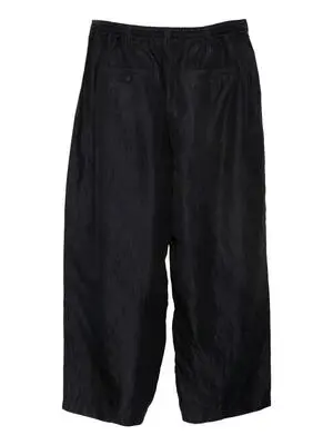 Comme Des Garçons Pinstripe Crinkled-finish Trousers - Blue