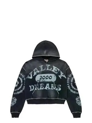 VALE FOREVER Spiral Distressed Hoodie - Black