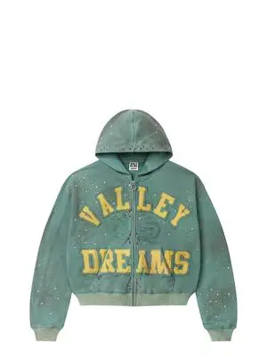 VALE FOREVER Rhinestone Embellished Hoodie - Blue
