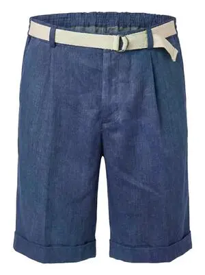 DRUMOHR Belted Pleated Shorts - Blue