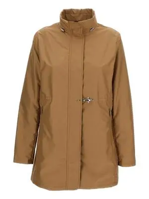 FAY Fay Virginia Jacket In Technical Poplin Brown