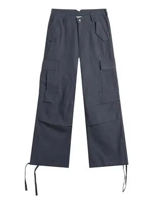 Rhude Linen Parachute Cargo Trousers - Navy