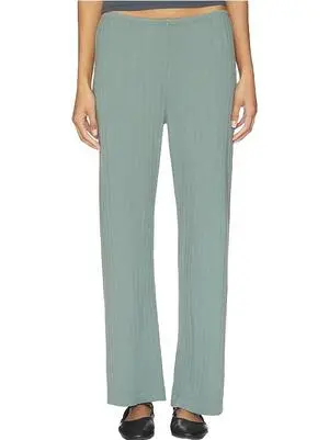 Donni. Pointelle Simple Crop Pant - Sage