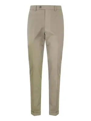 BERWICH Pressed Crease Turn-up Trousers - Neutrals
