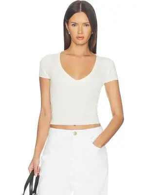 Eterne Short Sleeve V-neck Baby Tee - Cream