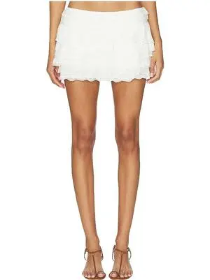 Amanda Uprichard Tiered Crepe Skort - Ivory