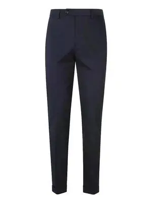 BERWICH Pressed Crease Turn-up Trousers - Blue