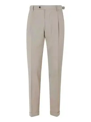 BERWICH Pleated Detail Turn-up Trousers - Neutrals