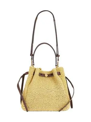 Tory Burch Romy Straw Bucket Bag - Neutral
