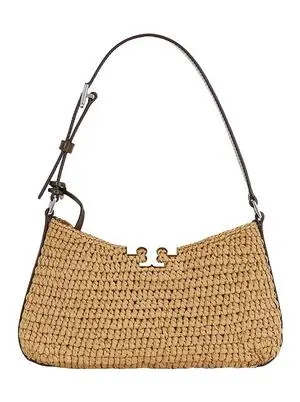 Tory Burch Eleanor Straw Slim Shoulder Bag - Tan